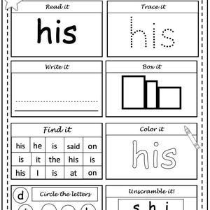 High Frequency Words Booklet - 50 Words - Etsy