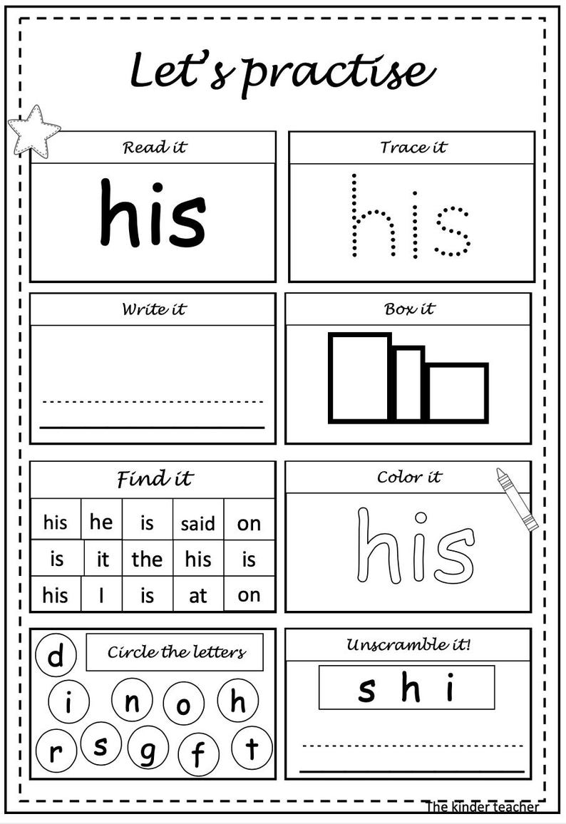 High Frequency Words Booklet - 50 Words - Etsy