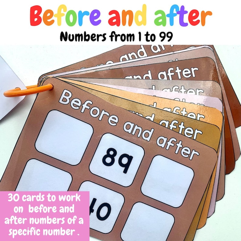 Before and After Numbers Tens from 1 to 99 - Etsy