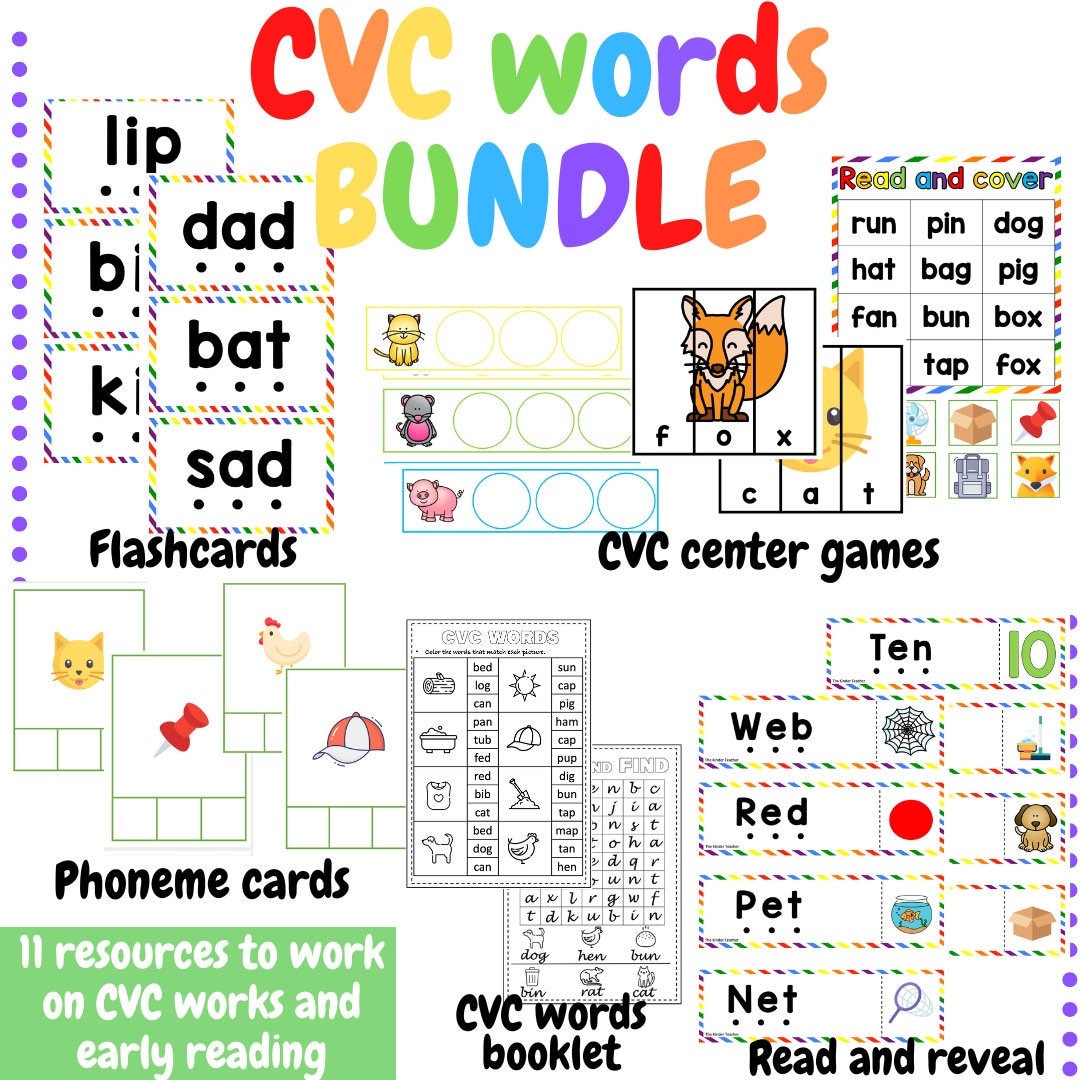 CVC Words Activity PACK - Etsy