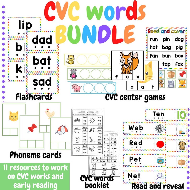 CVC Words Activity PACK - Etsy