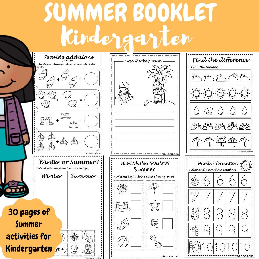 Summer Activity Booklet - Kindergarten - Etsy