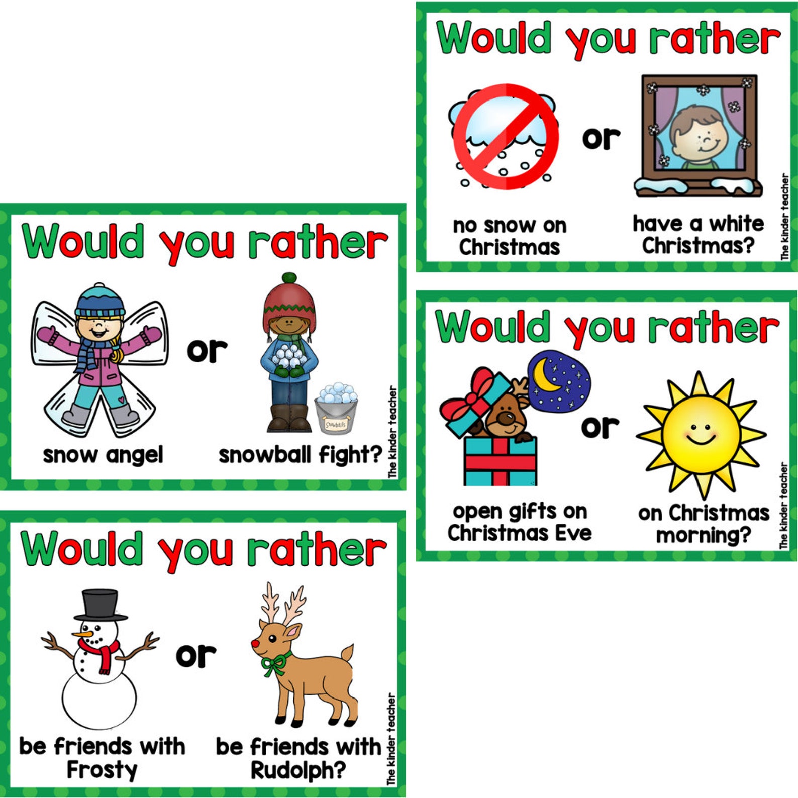 Would You Rather Question Cards - Christmas - Etsy