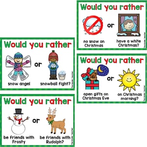 Would You Rather Question Cards - Christmas - Etsy