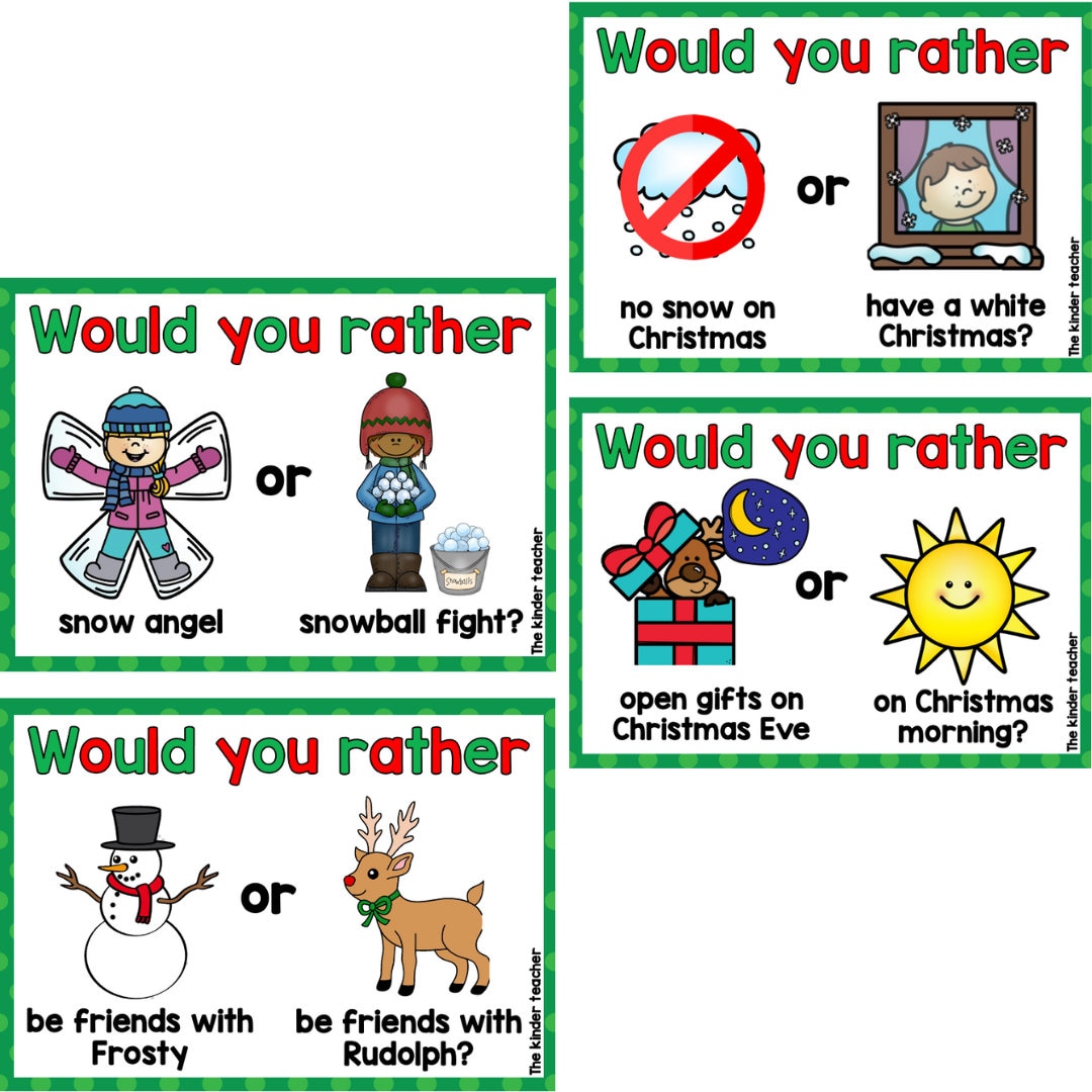 Would You Rather Question Cards - Christmas - Etsy