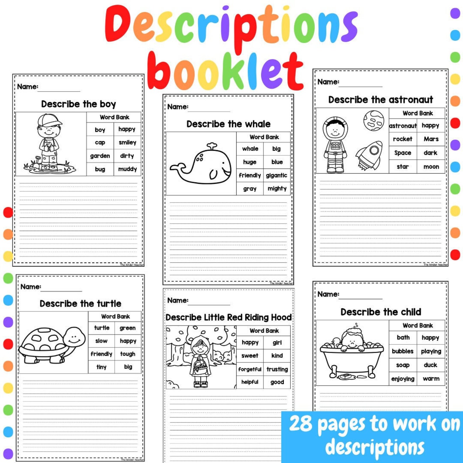 Descriptive Writing Booklet . Early Years Writing - Etsy