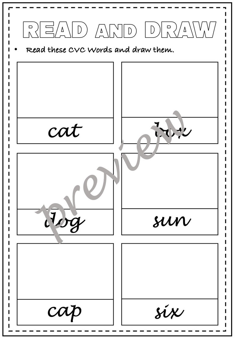 CVC Words Booklet - Etsy