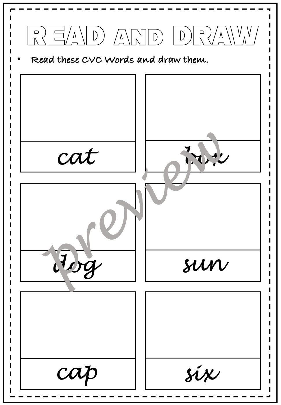 CVC Words Booklet - Etsy