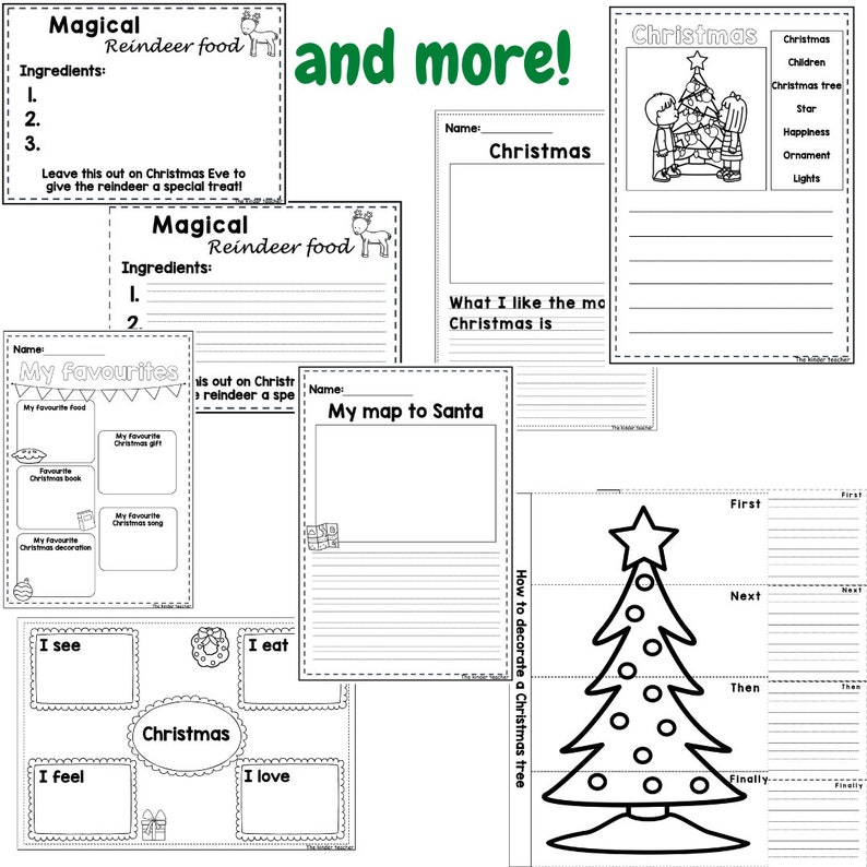 Christmas Writing Prompts Booklet - Early Years - Etsy