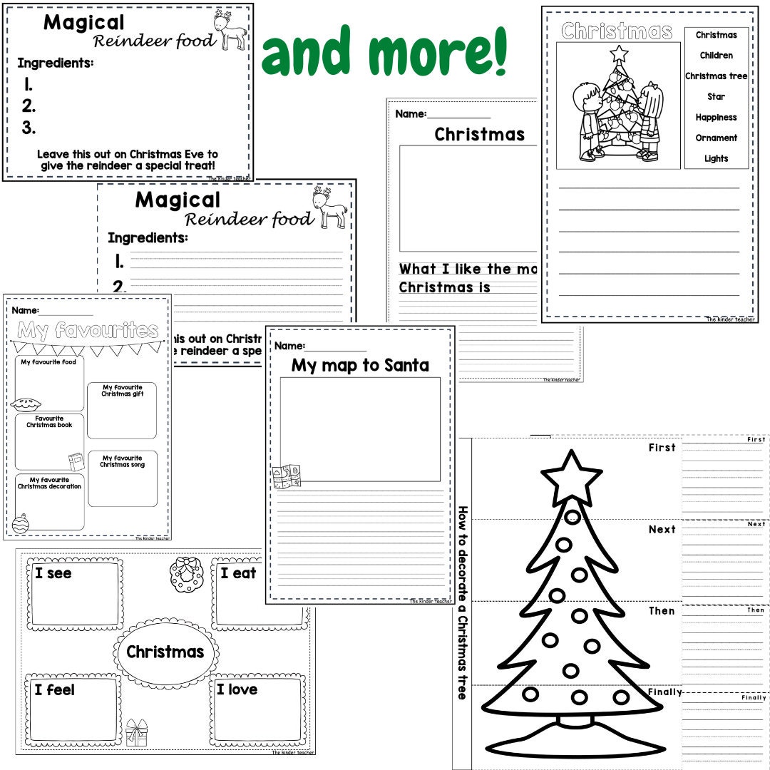 Christmas Writing Prompts Booklet - Early Years - Etsy
