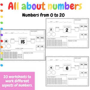 Todo sobre los números - Números hasta el 20 - Etsy México