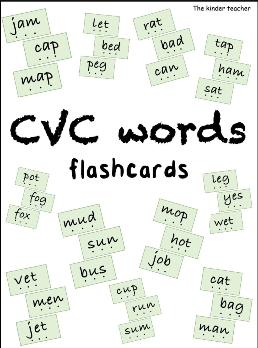 CVC Words Flashcards - Etsy