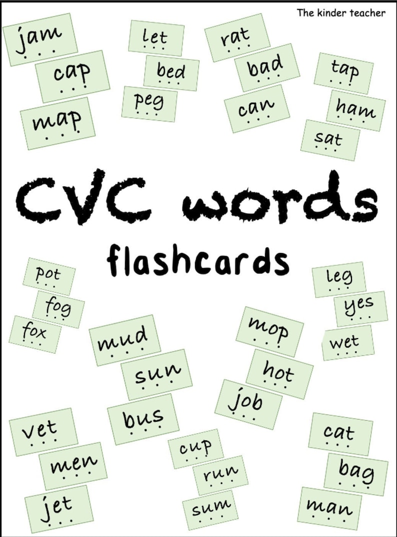 CVC Words Flashcards - Etsy