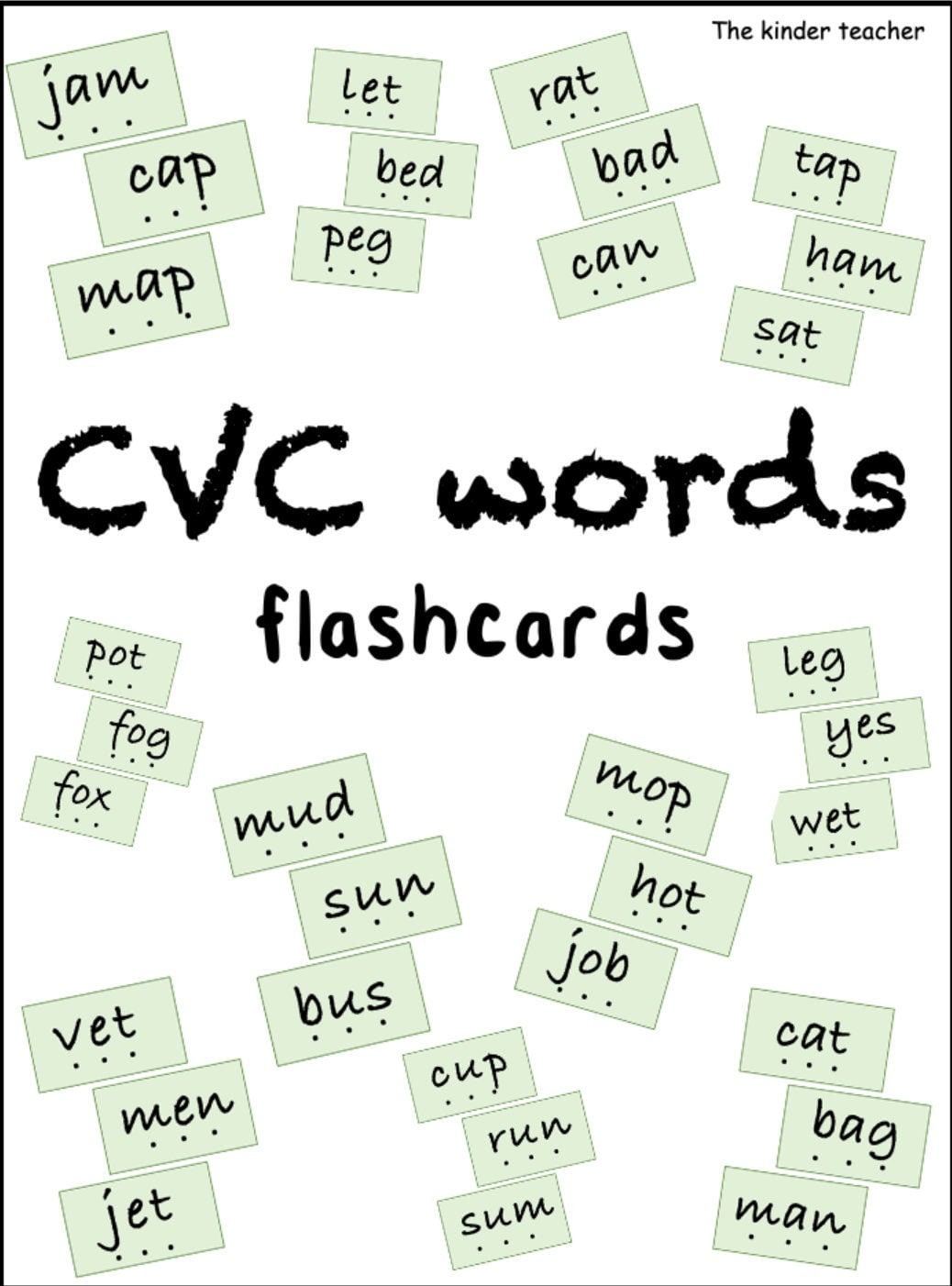 CVC Words Flashcards - Etsy