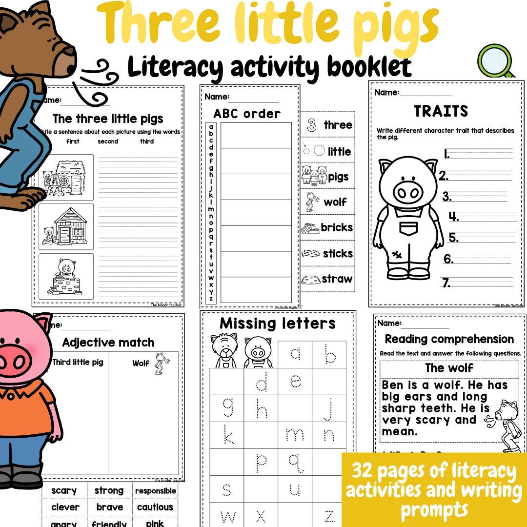 Three Little Pigs - Literacy Activity Booklet - Etsy