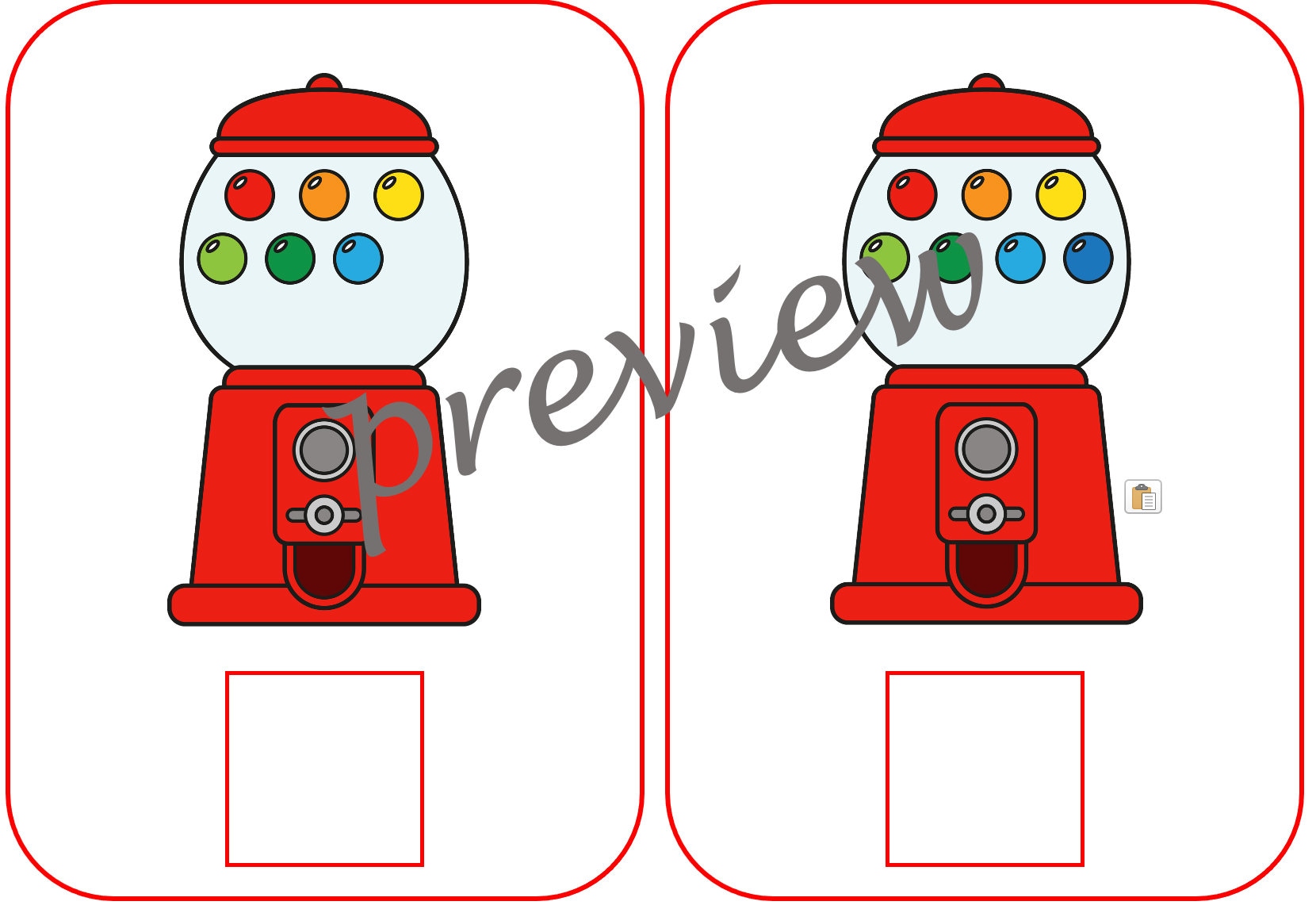 Gumball Machine Counting Cards - Etsy