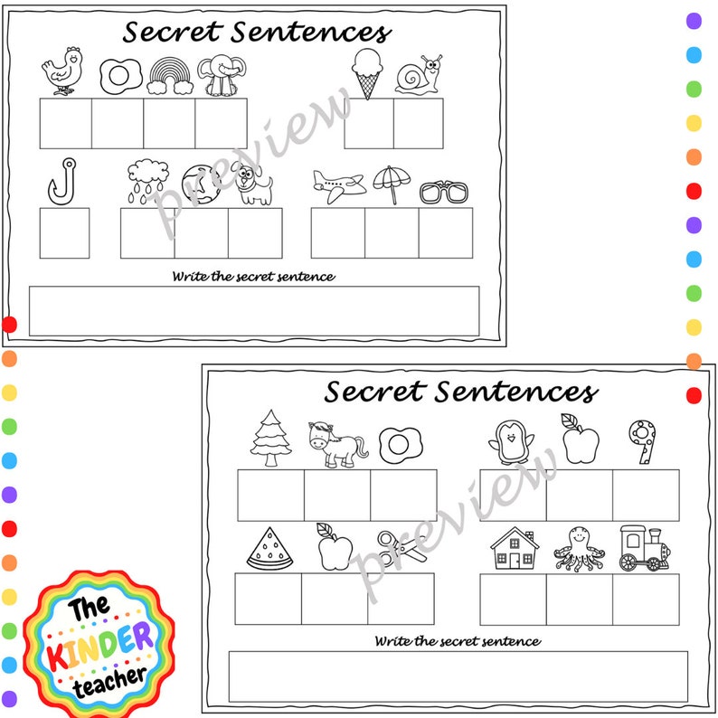 Secret Sentences Booklet - Beginning Sounds - Etsy