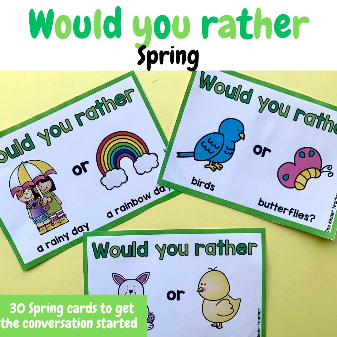 Would You Rather Question Cards - SPRING - Etsy