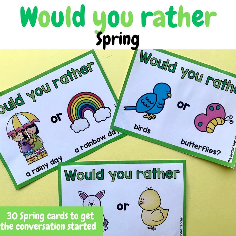 Would You Rather Question Cards - SPRING - Etsy