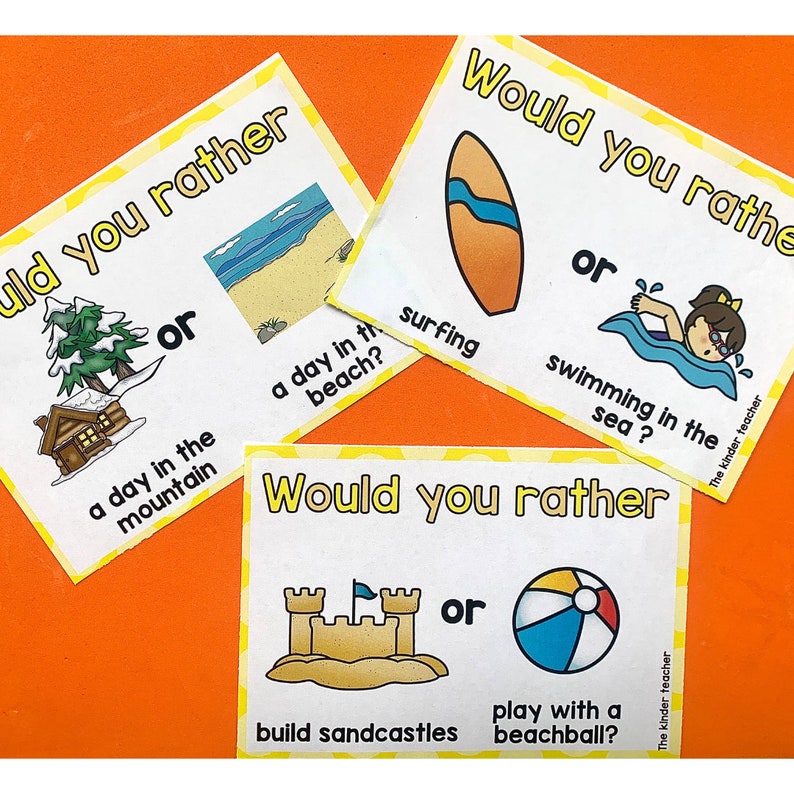 Would You Rather Question Cards - SUMMER - Etsy