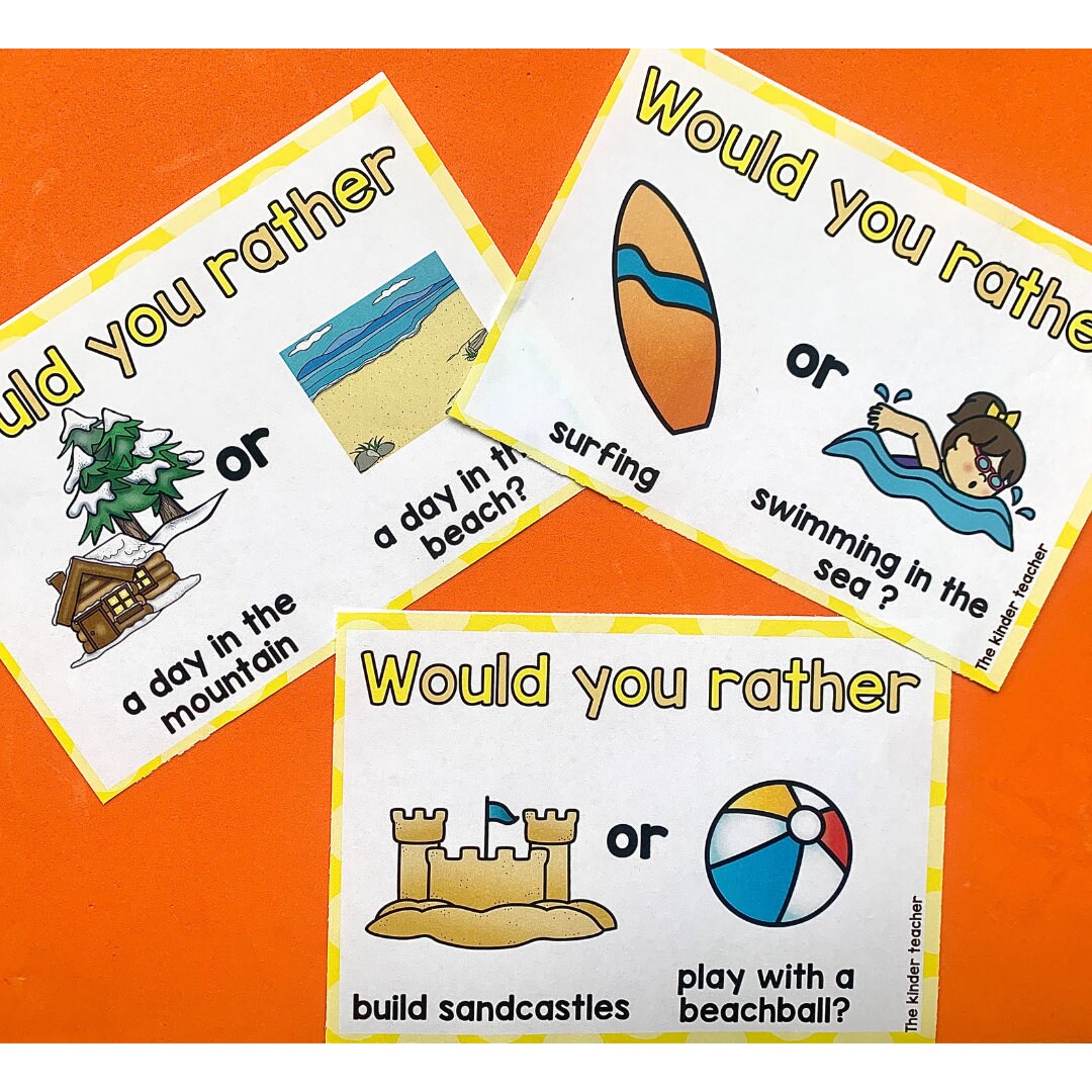 Would You Rather Question Cards - SUMMER - Etsy