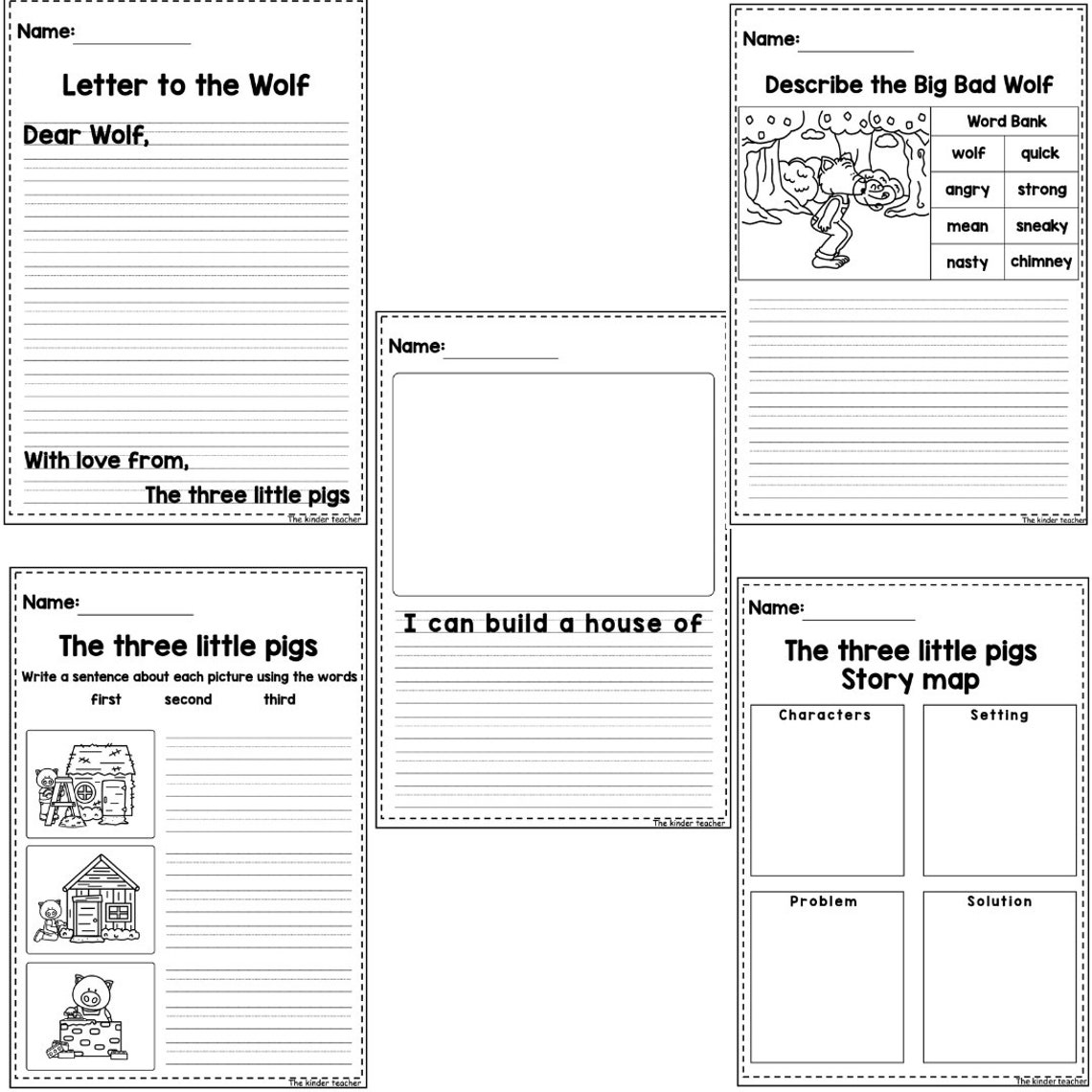 Three Little Pigs - Writing Area - Etsy