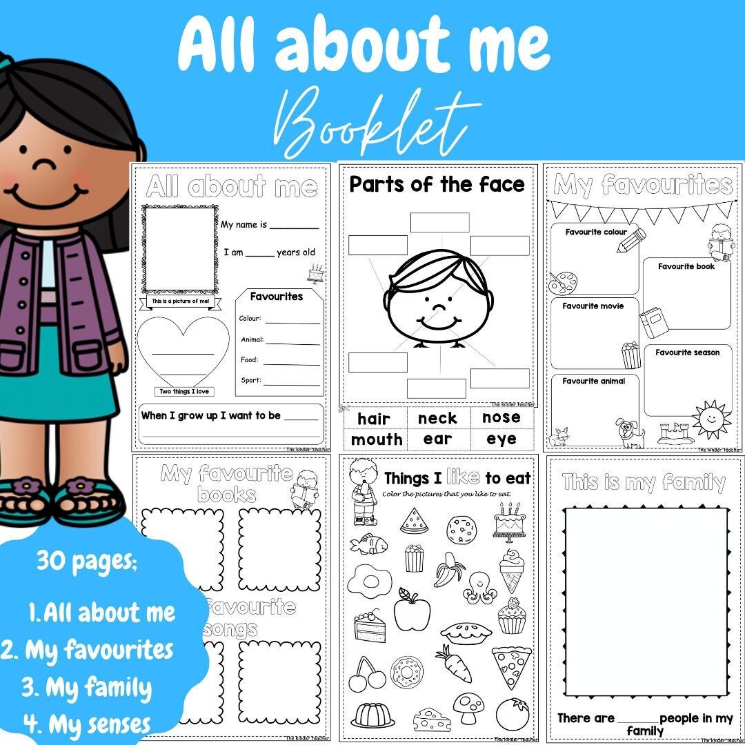 All About Me Booklet - Kindergarten - Etsy
