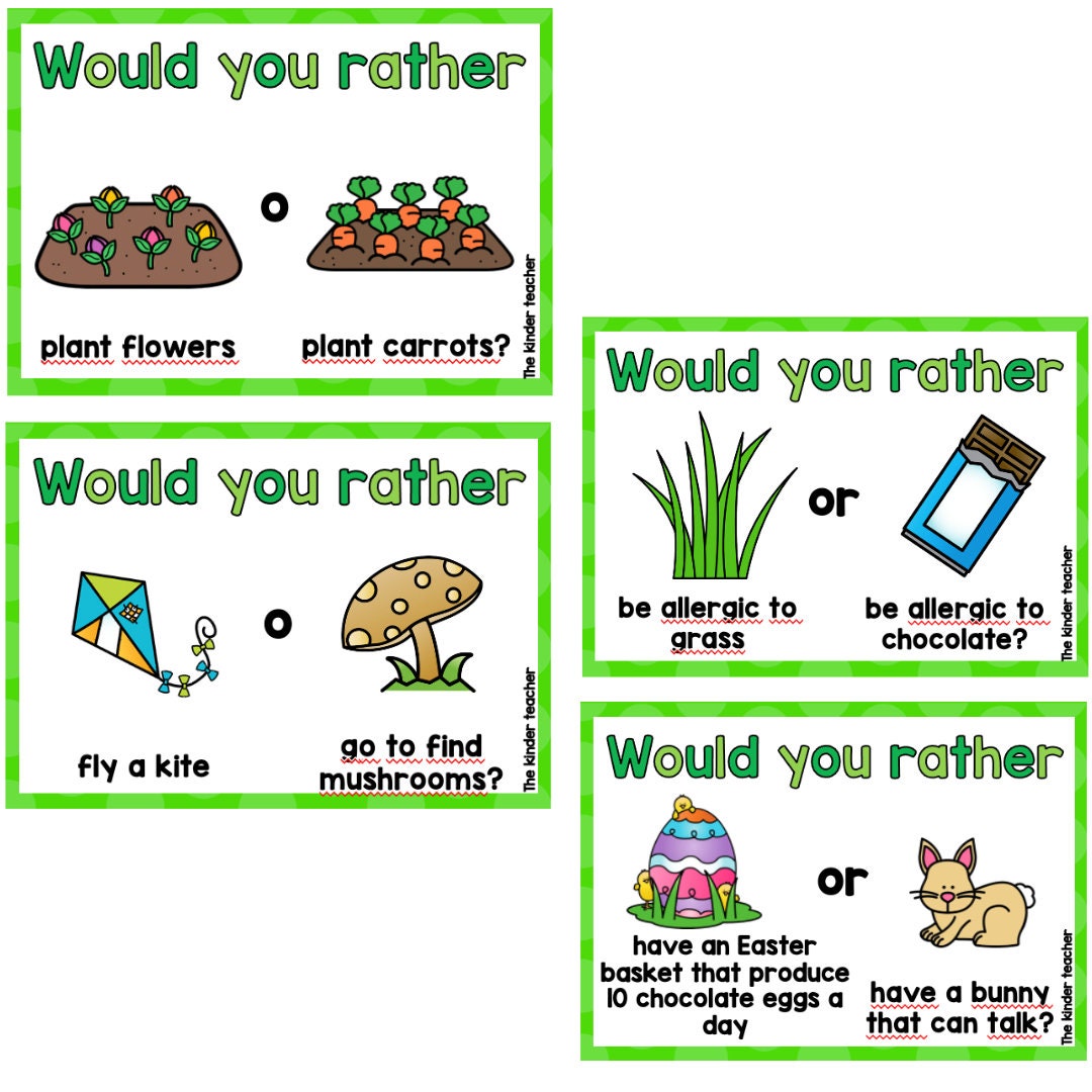 Would You Rather Question Cards - SPRING - Etsy