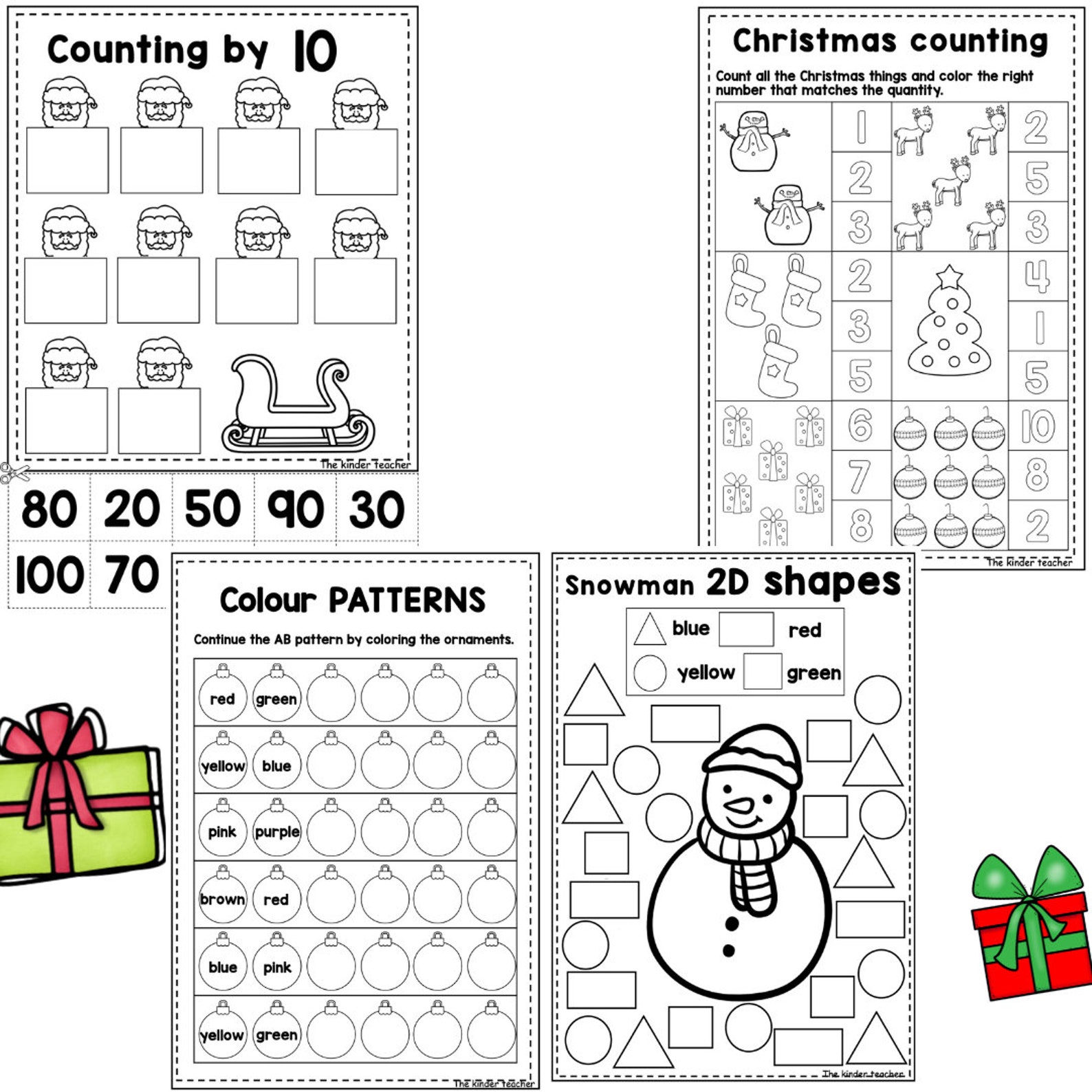 Christmas MATHS Booklet for Early Years - Etsy