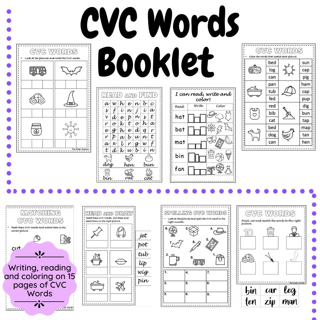 CVC Words Booklet - Etsy