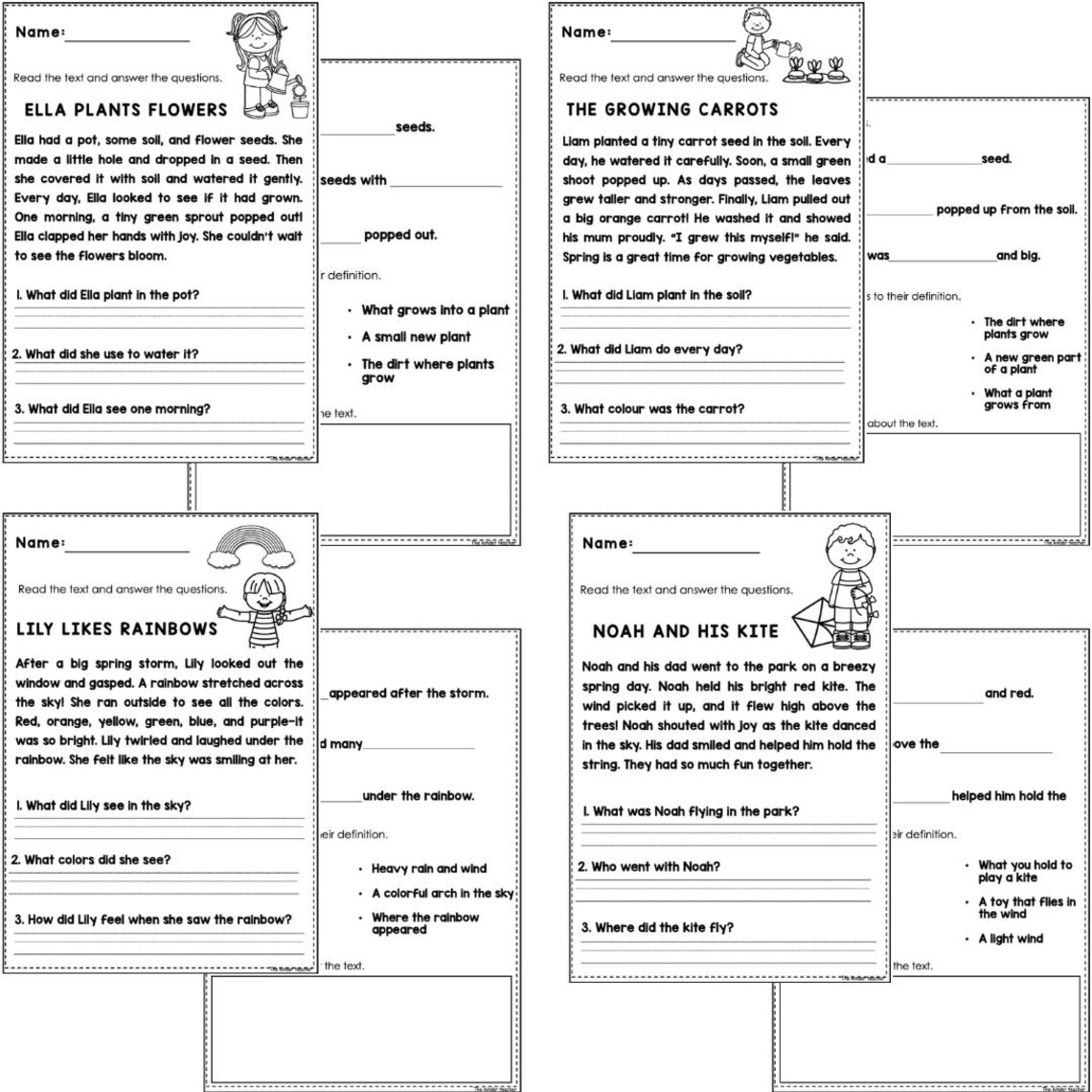 Seasonal Reading Comprehension BUNDLE Passages for Year 1 and Reception ...