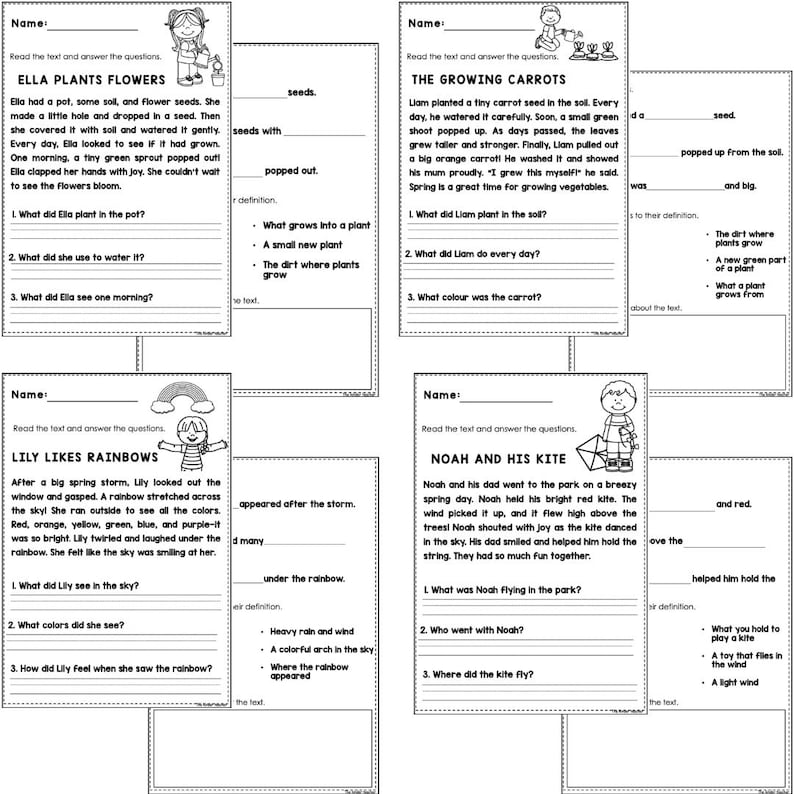 Seasonal Reading Comprehension BUNDLE Passages for Year 1 and Reception ...