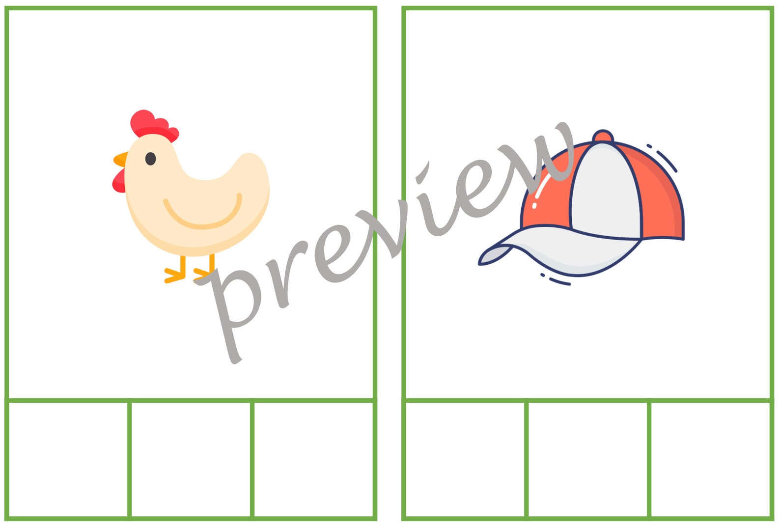 CVC Words Phoneme Frame Cards - Etsy