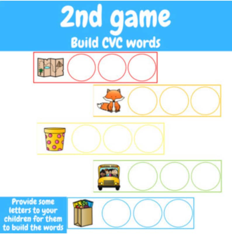 CVC Words Games for Preschool, Pre-k, and Kindergarten - Etsy