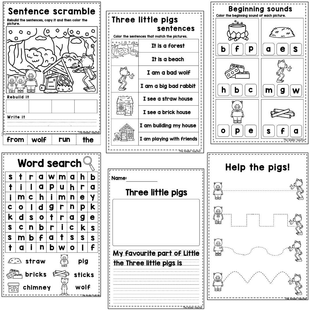 Three Little Pigs - Literacy Activity Booklet - Etsy