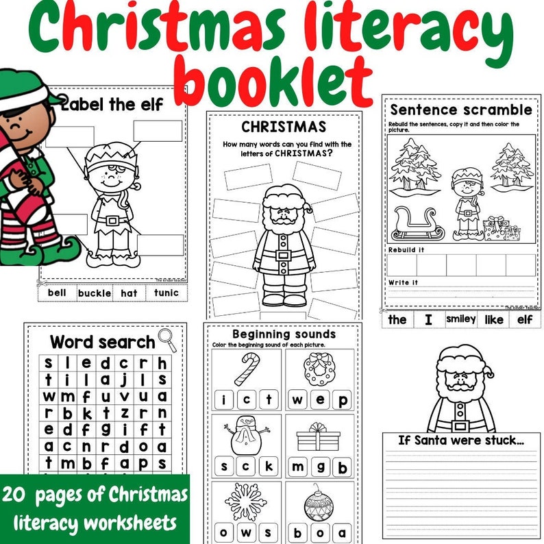 Christmas LITERACY Booklet for Early Years - Etsy