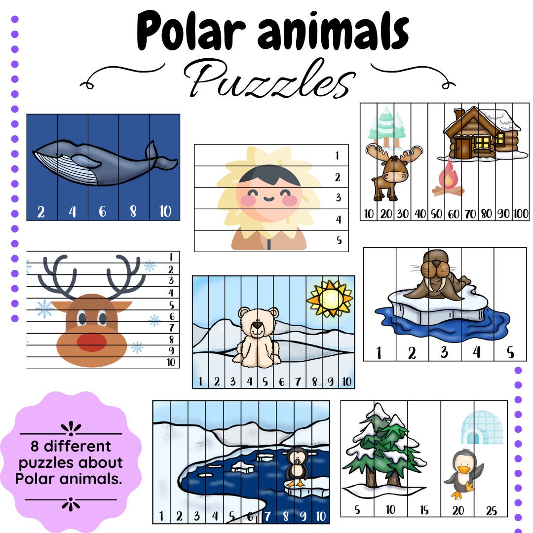 Polar Animals - Puzzles - Etsy