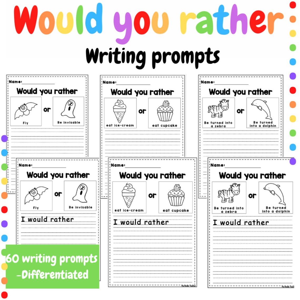 Would You Rather Question Cards - BUNDLE - Etsy