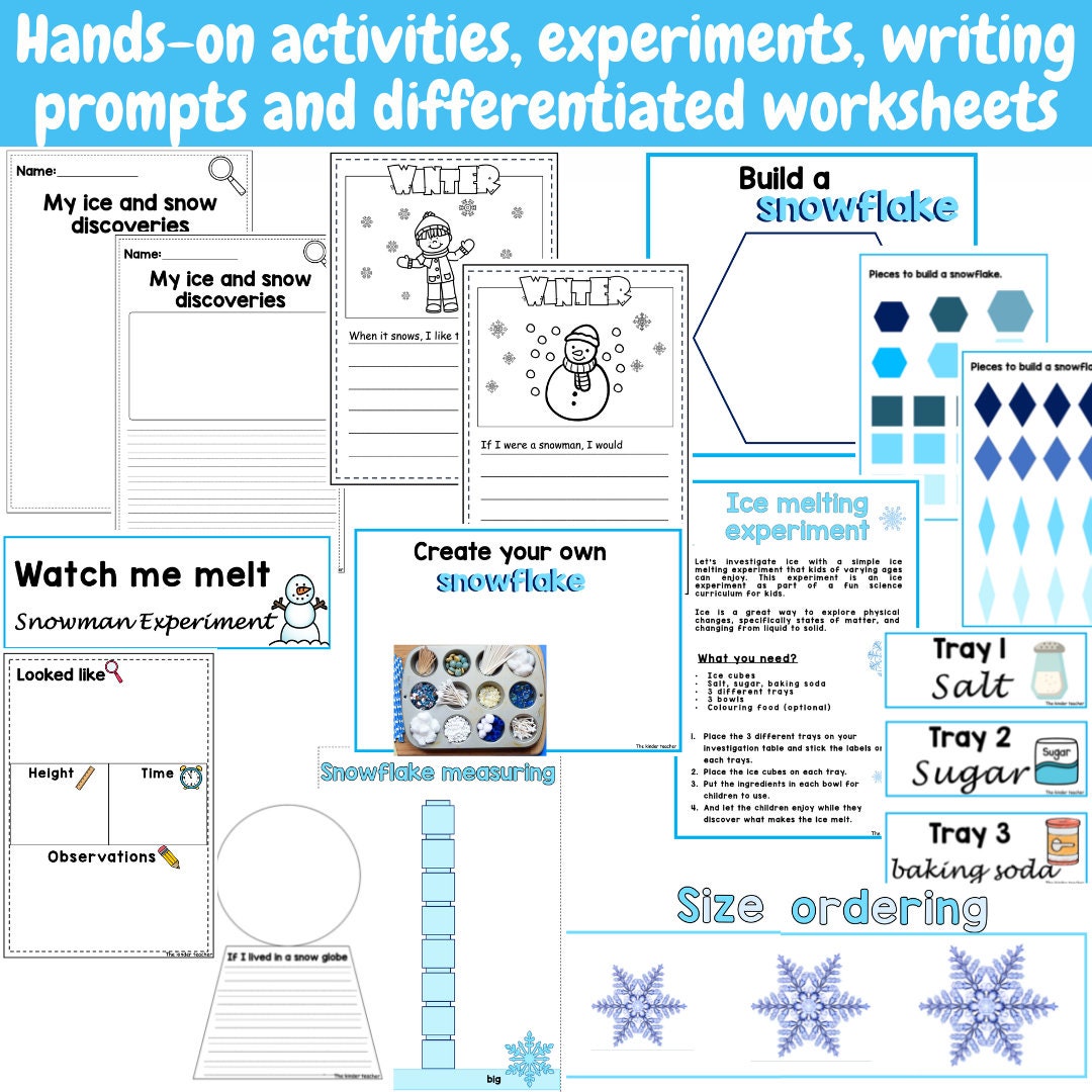 All About Ice and Snow Investigation Science Center for Preschool - Etsy