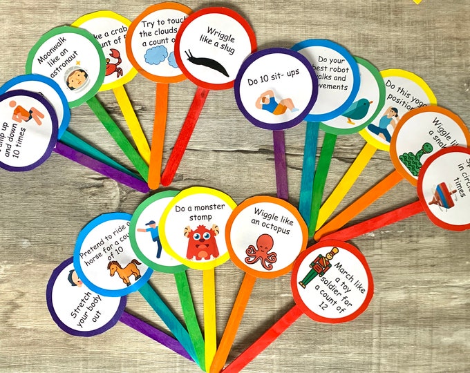 SIMON SAYS | Movement | Kids Exercises | Flash Cards for Kids | Yoga ...