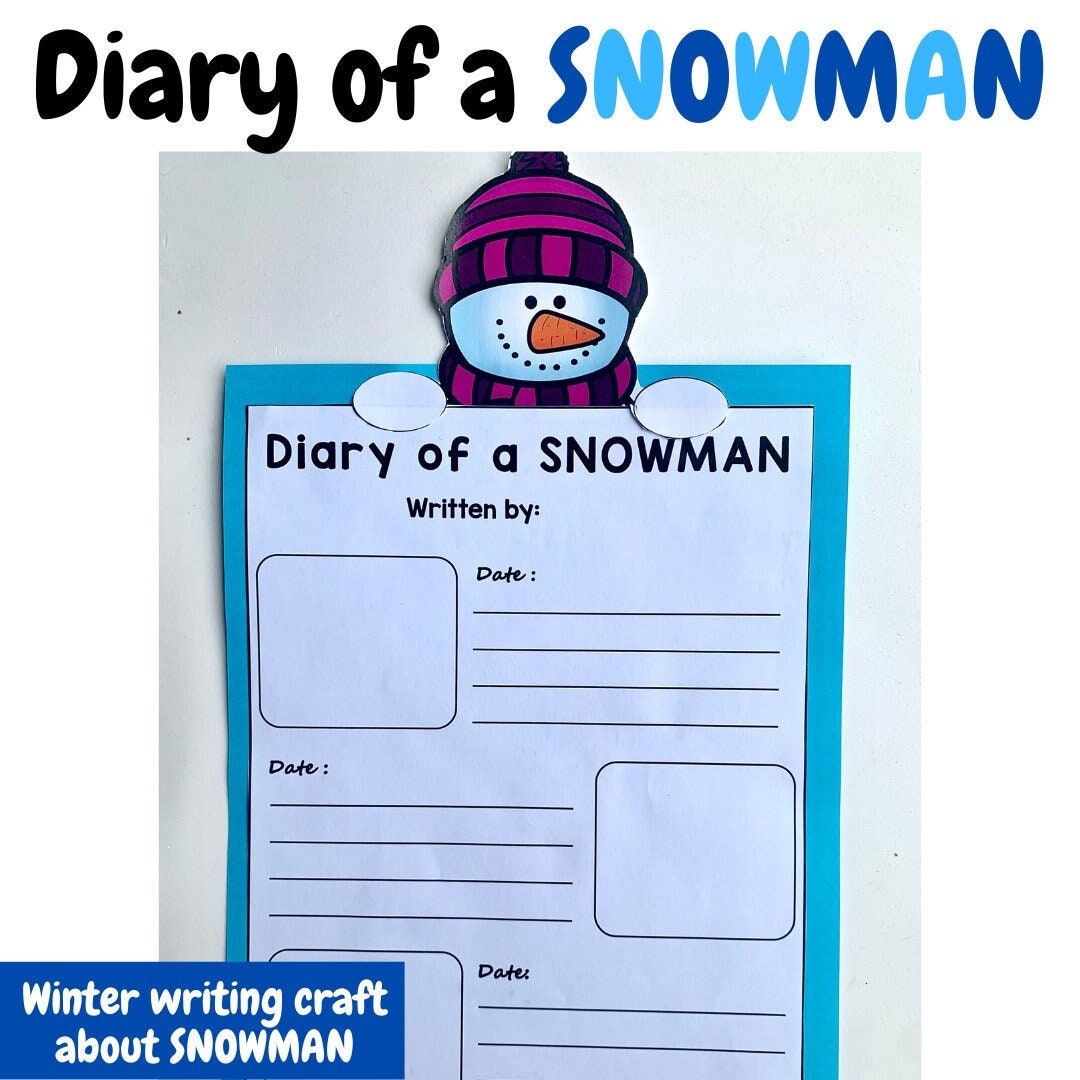 Winter Writing Craft - Diary of a Snowman - Etsy