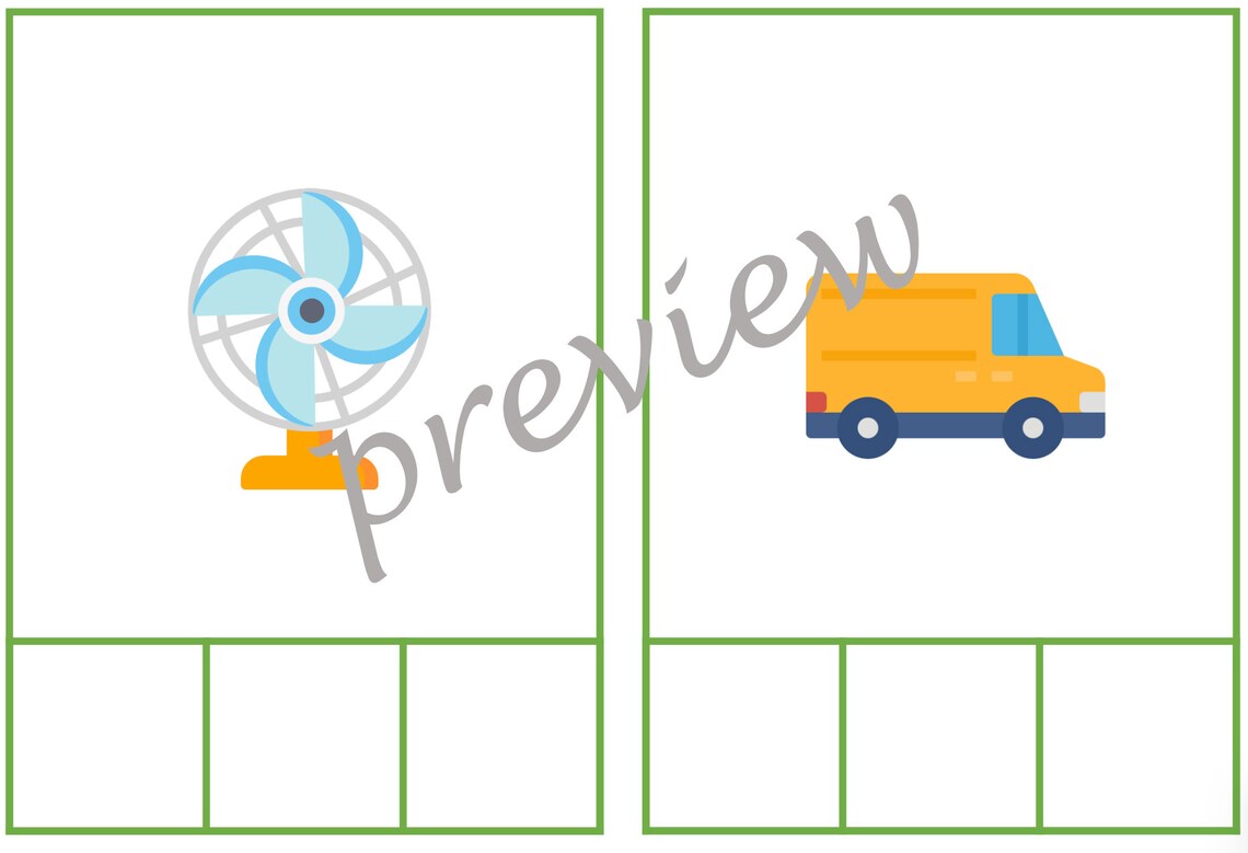 CVC Words Phoneme Frame Cards - Etsy