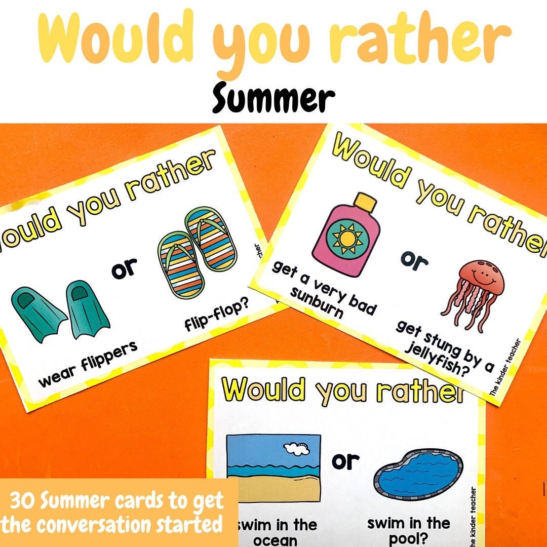 Would You Rather Question Cards - SUMMER - Etsy
