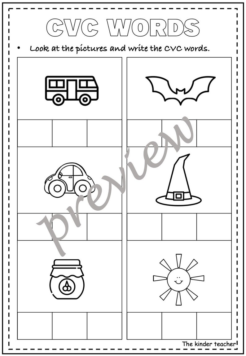 CVC Words Booklet - Etsy