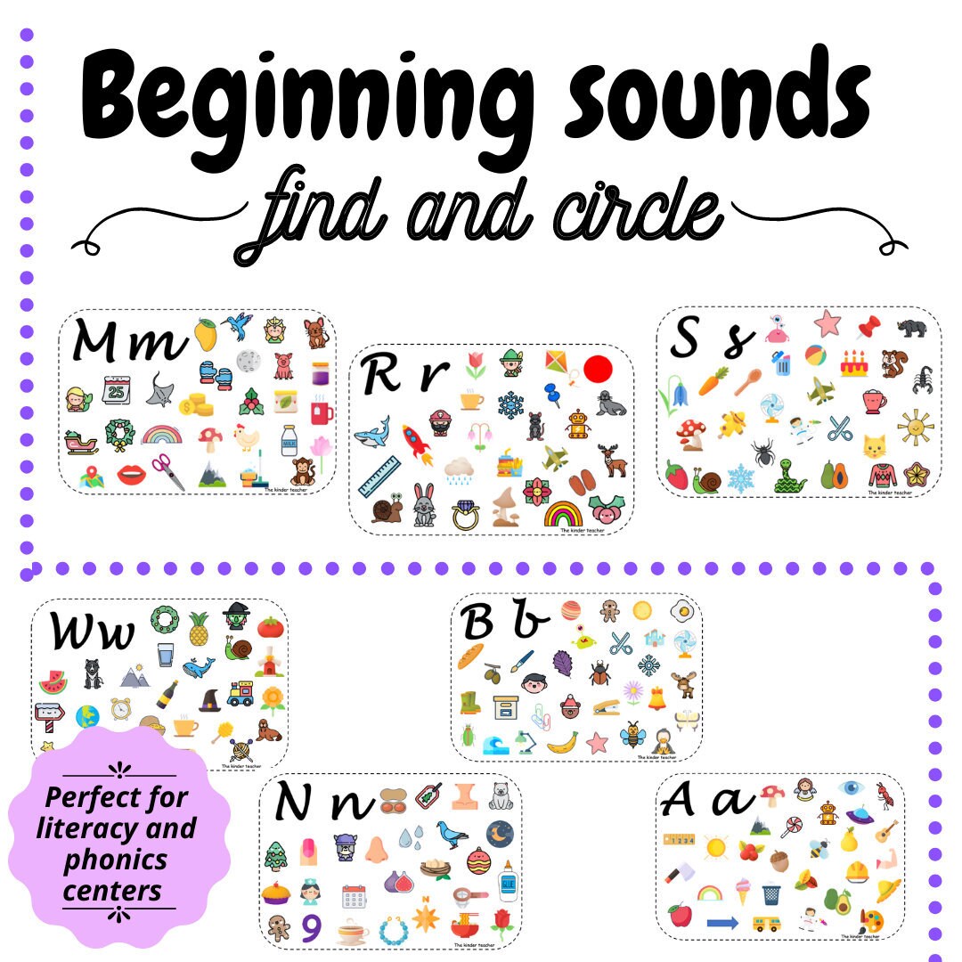Beginning Sounds Mats - Find and Circle - Etsy