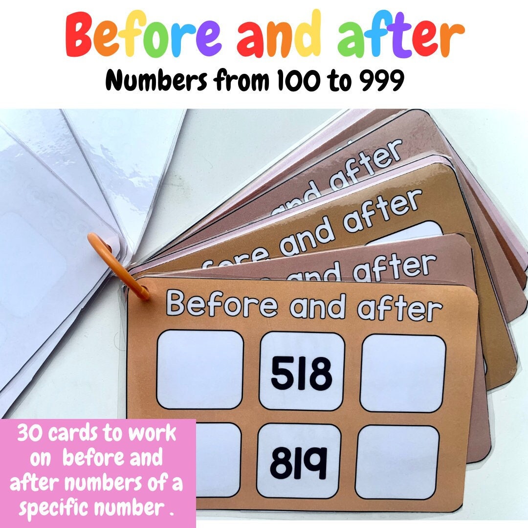 Before and After Numbers - Hundreds (from 100 to 999) - Etsy