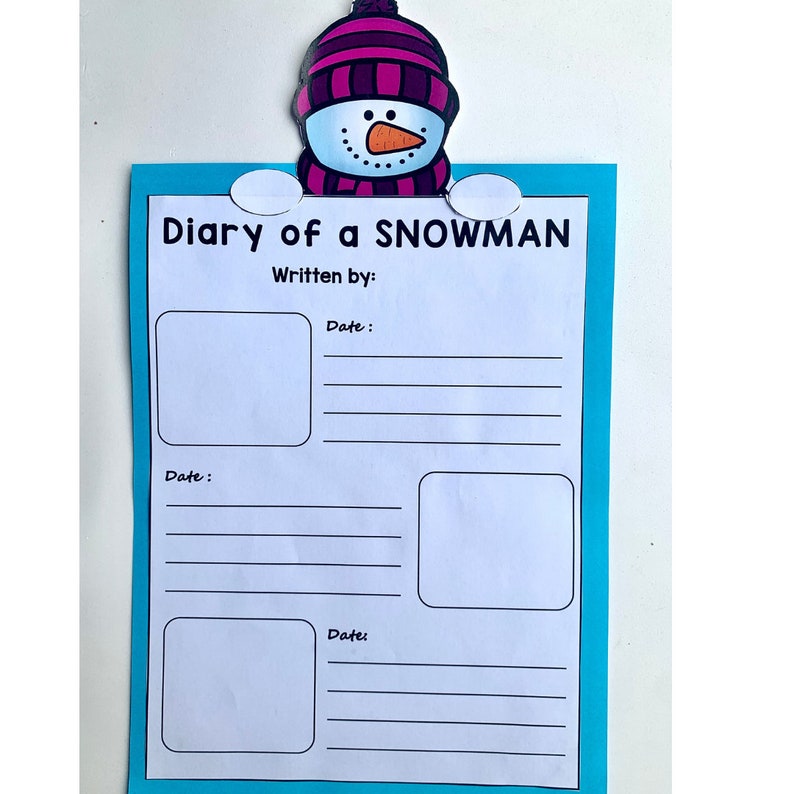 Winter Writing Craft - Diary of a Snowman - Etsy