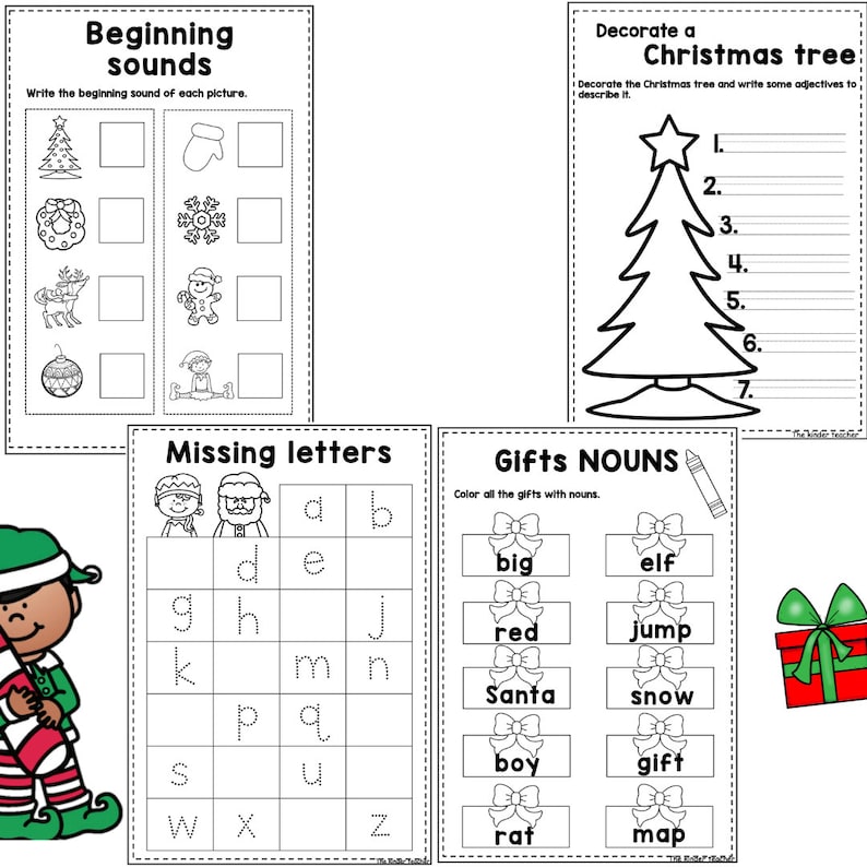 Christmas LITERACY Booklet for Early Years - Etsy