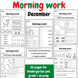 December Morning Work for Reception and Year 1 - Etsy