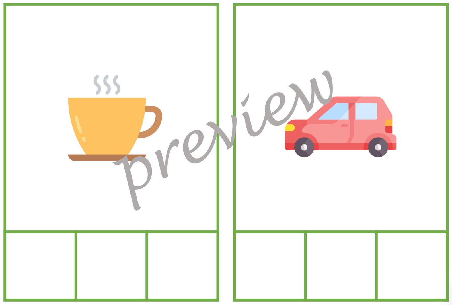 CVC Words Phoneme Frame Cards - Etsy